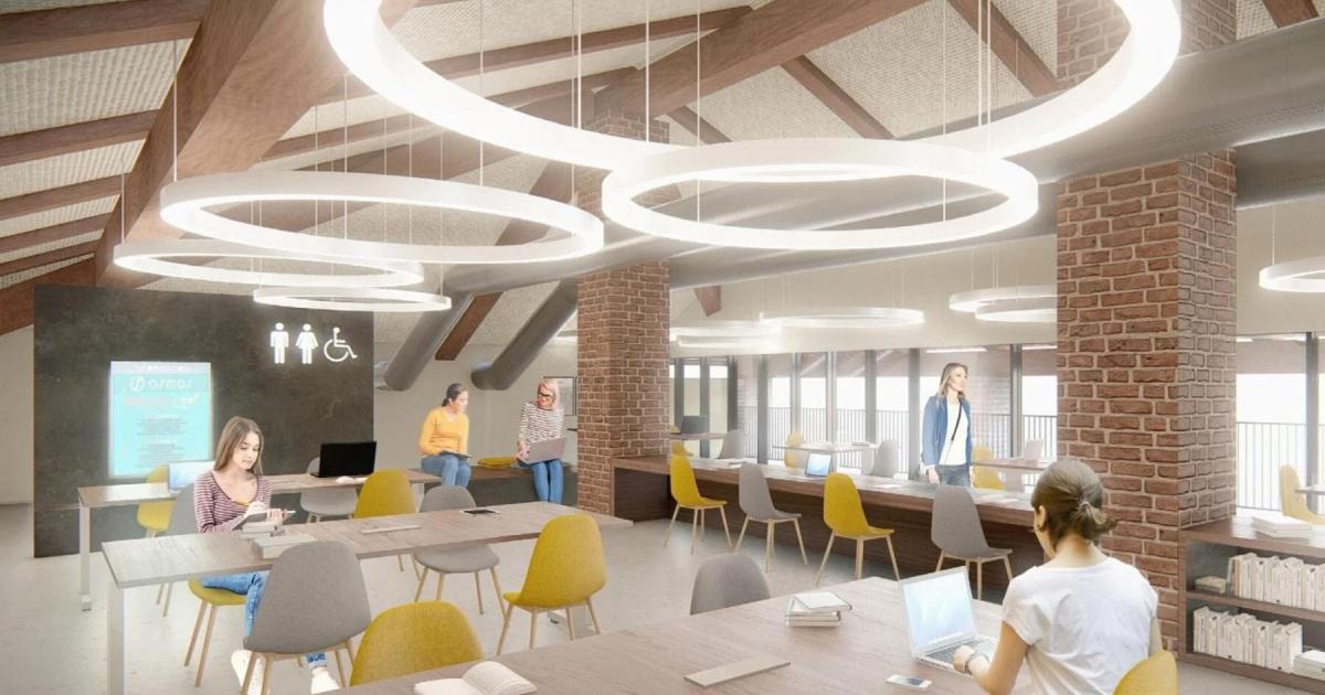 Installation of a study room in the subroof of the multifunctional ...